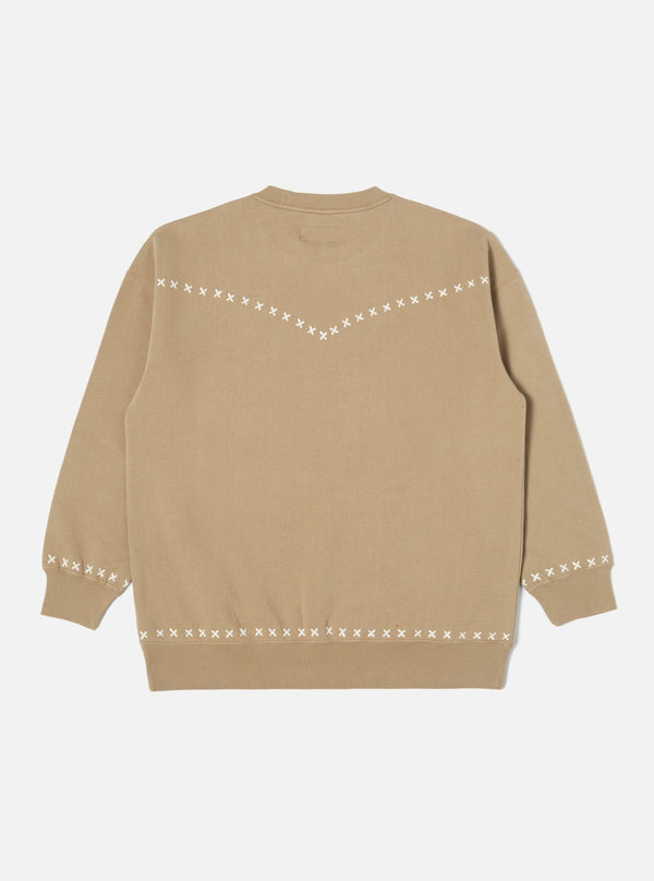 Buy the Universal Works LS Loose Crew - Sand | Jingo Clothing