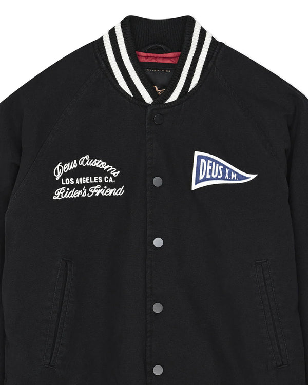 Buy the Deus Stadium Jacket - Black | Jingo Clothing