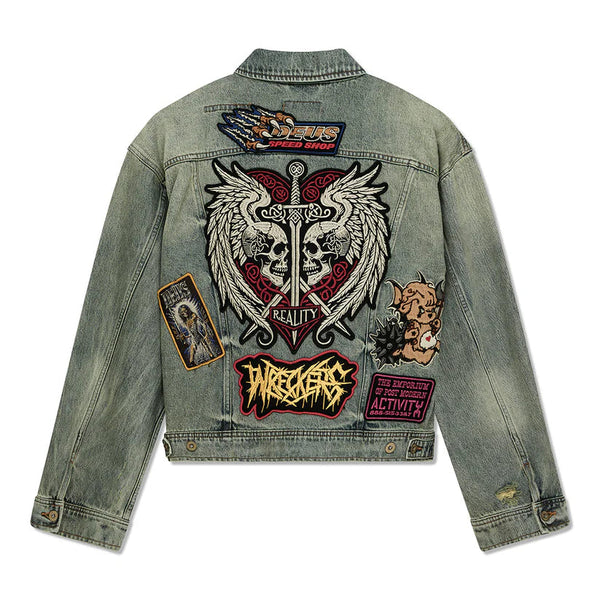 Buy the Deus Sasafras Jacket - Dirty Denim | Jingo Clothing