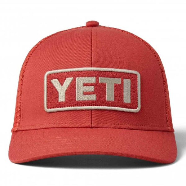 Buy the Yeti Logo Badge Trucker - Rust | Jingo Clothing